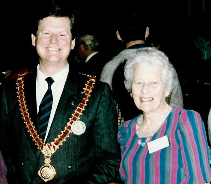 Lucy Stone with the then Mayor, Rod Rimes at the Strathfield Centennary ...
